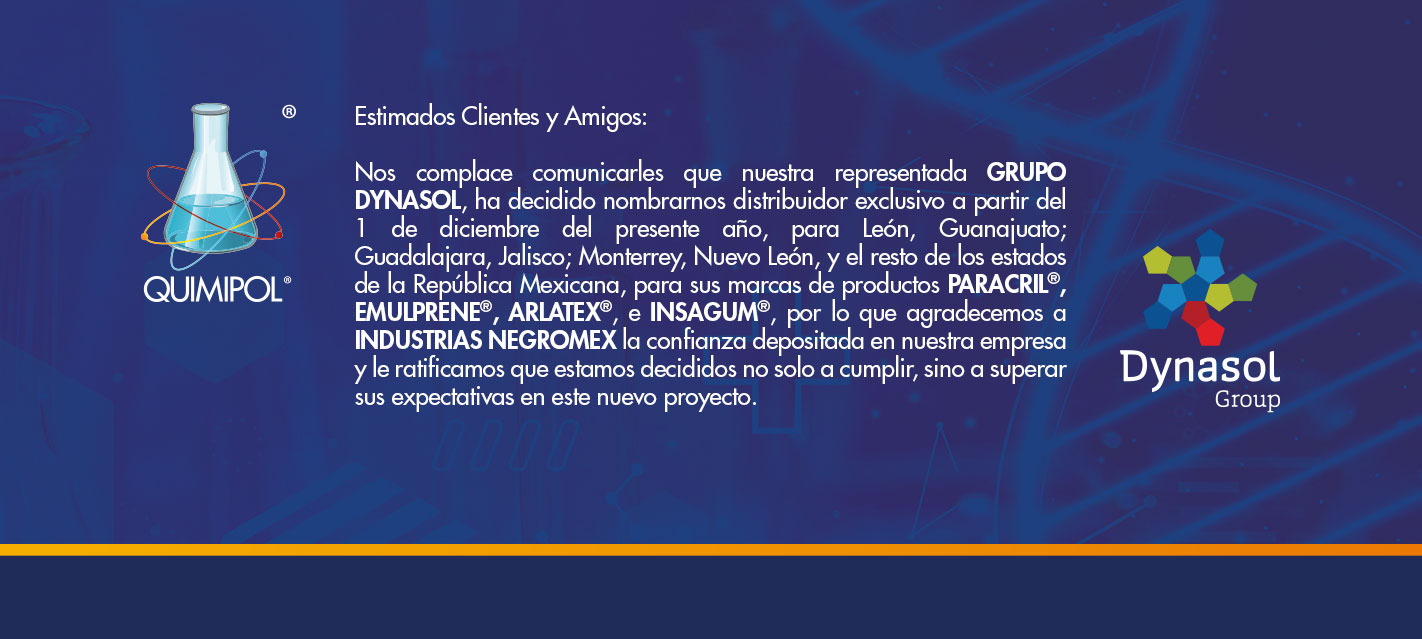 Distribuidor único y exclusivo de Caucho de Emulsión (INSA) para el ...